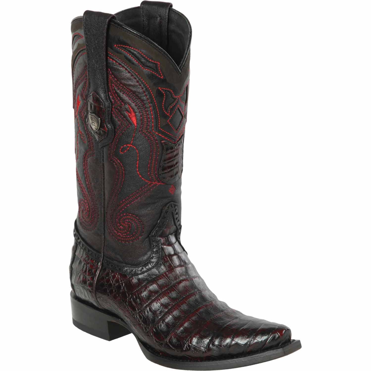 Men's Wild West Caiman Belly Skin Snip Toe Boots 29482 — MensUSA