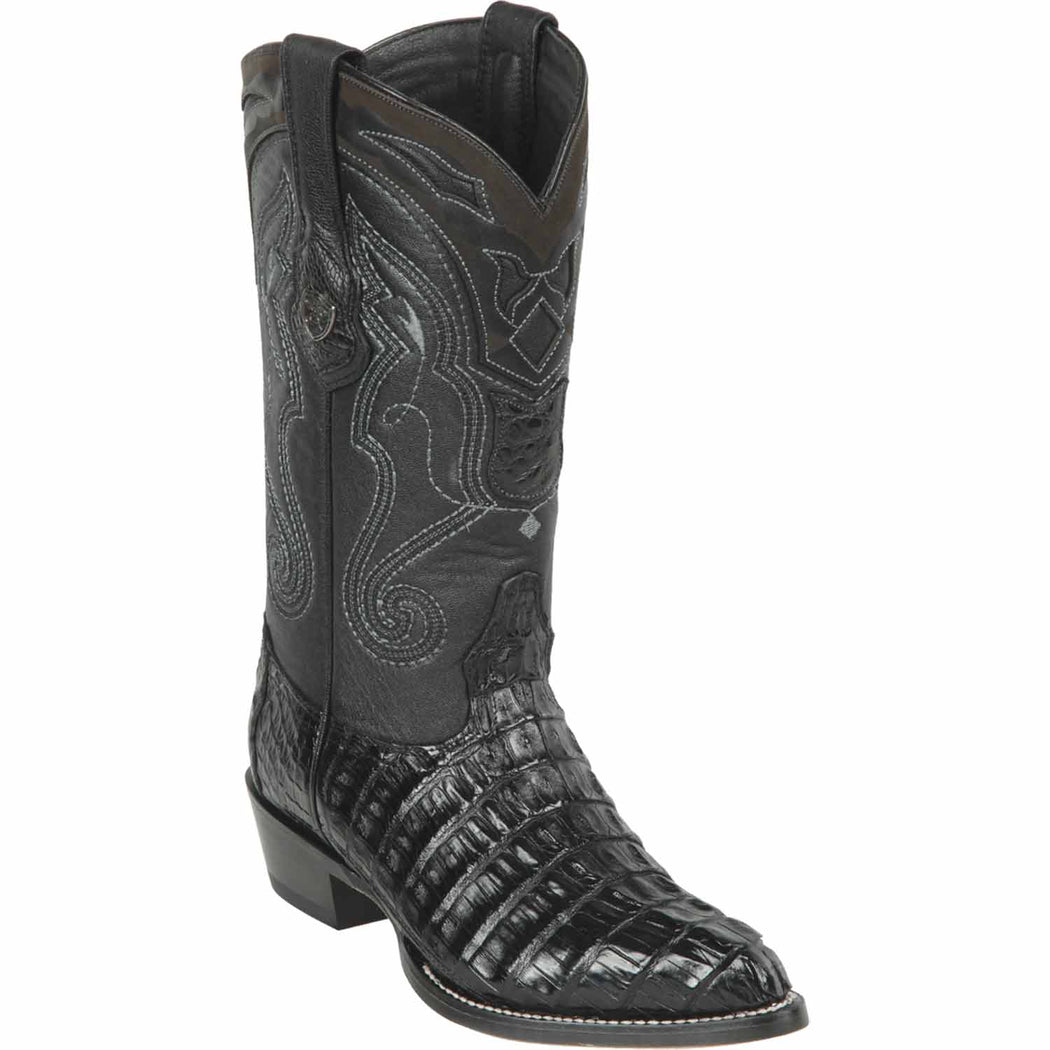 Men's Wild West Caiman Tail Skin J Toe Boots 29901-A — MensUSA