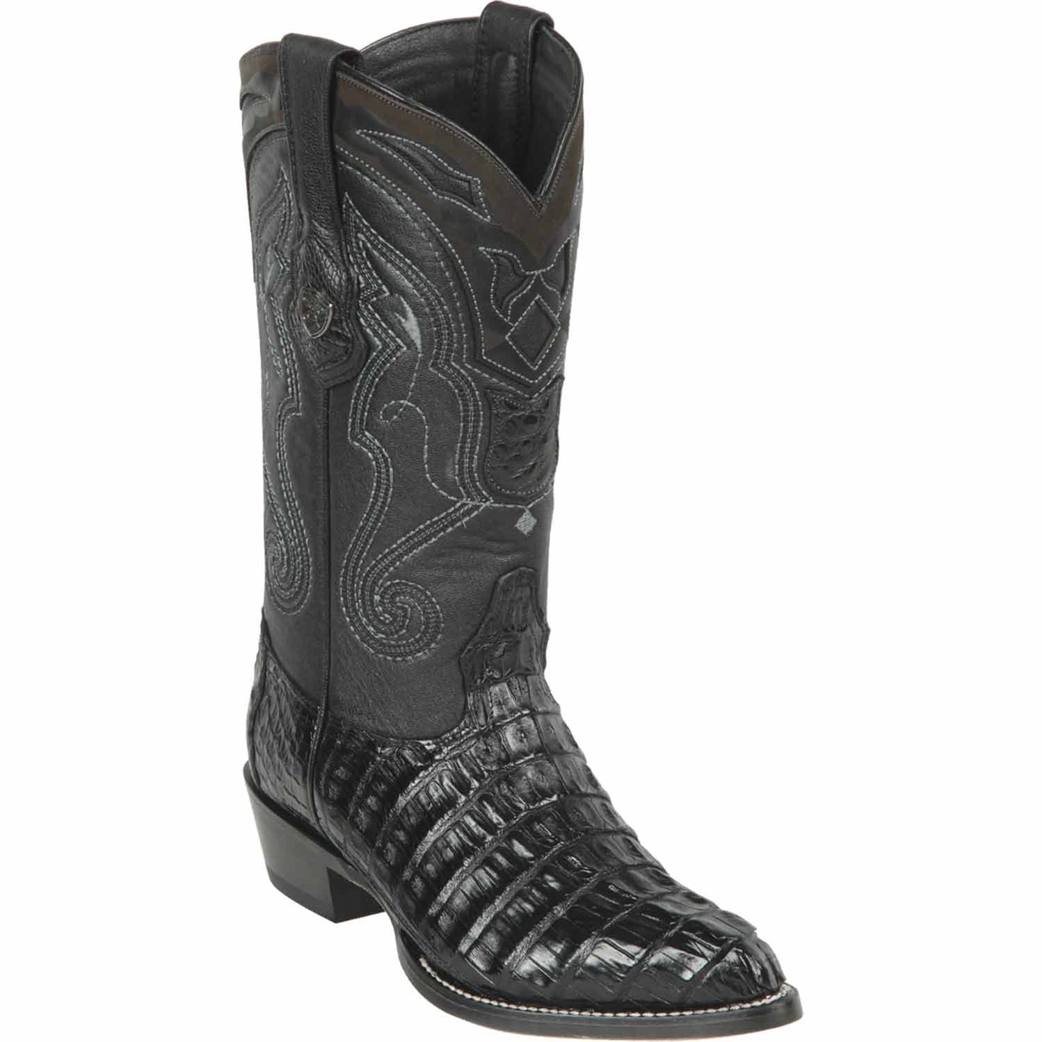 Men's Wild West Caiman Tail Skin J Toe Boots 29901-A — MensUSA