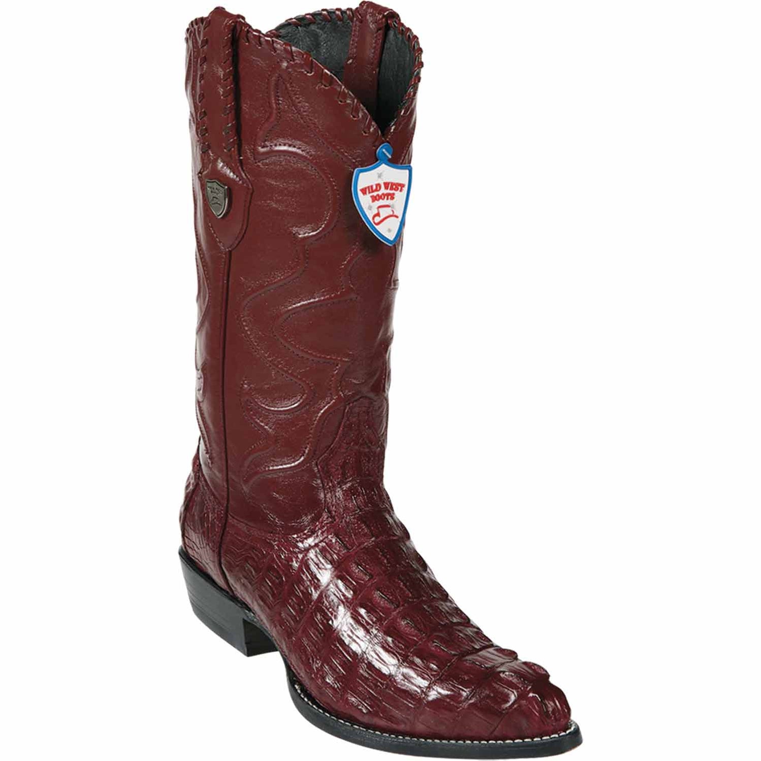 Men's Wild West Caiman Tail Skin J Toe Boots 29901-A — MensUSA