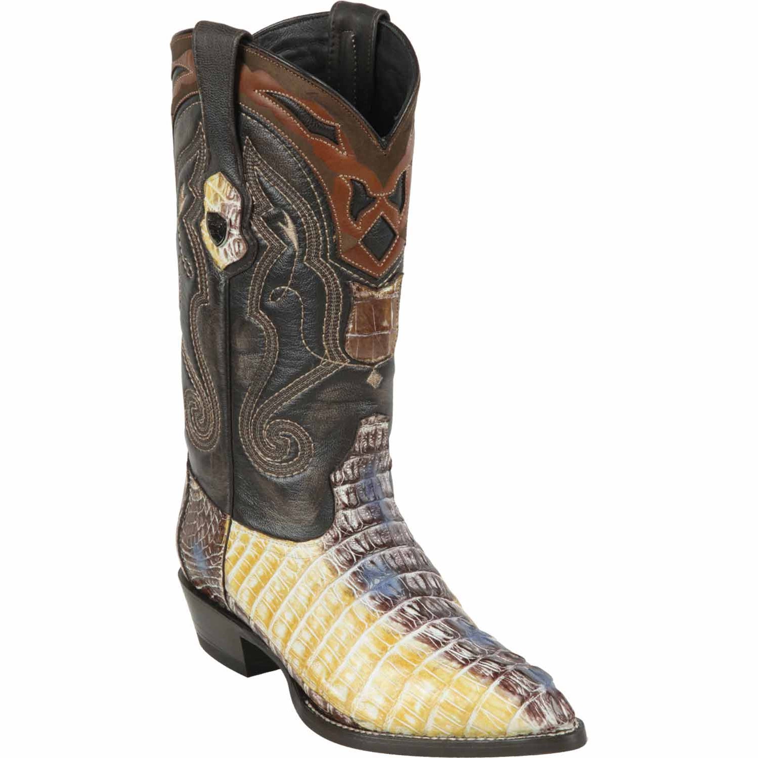 Men's Wild West Caiman Tail Skin J Toe Boots 29901-B — MensUSA