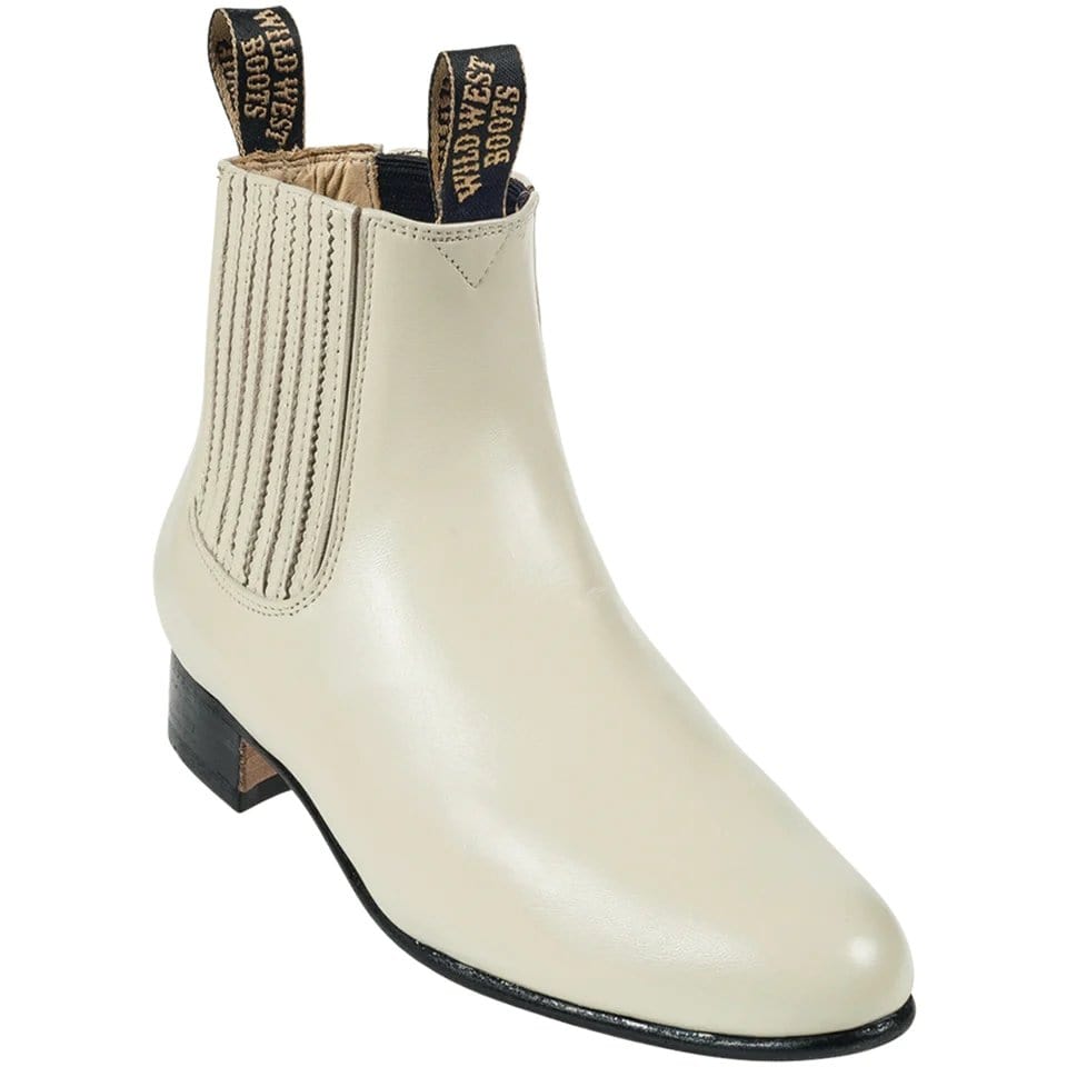 Men's Wild West Deer Skin Round Toe Charro Short Boots 26151 — MensUSA