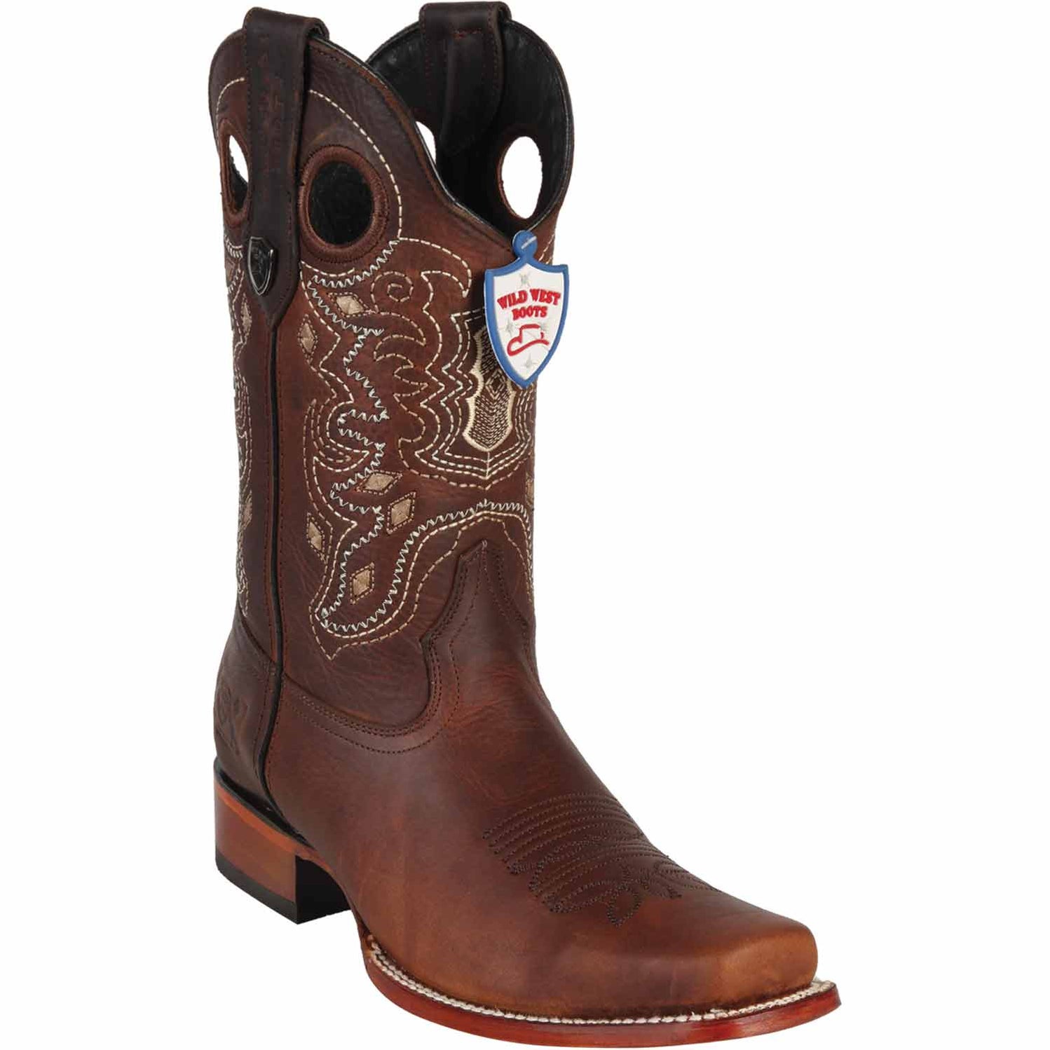 Men's Wild West Genuine Leather Rodeo Toe Boots 281899 — MensUSA