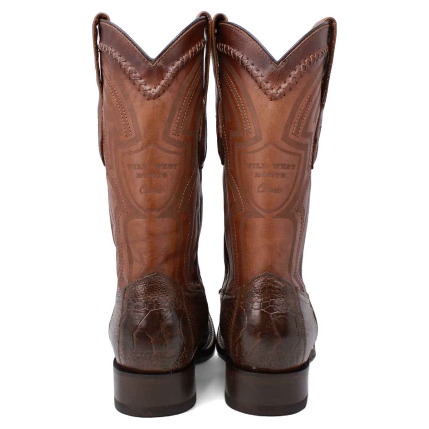 Men's Wild West Ostrich Leg Ranch Toe Boots 2824L05 — MensUSA