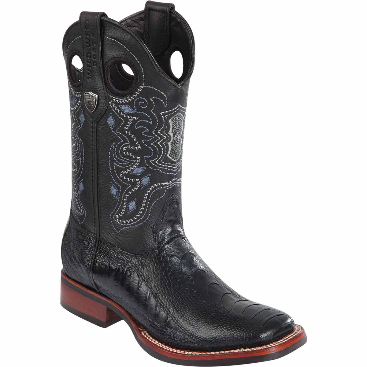 Men's Wild West Ostrich Leg Ranch Toe Boots 282505 — MensUSA