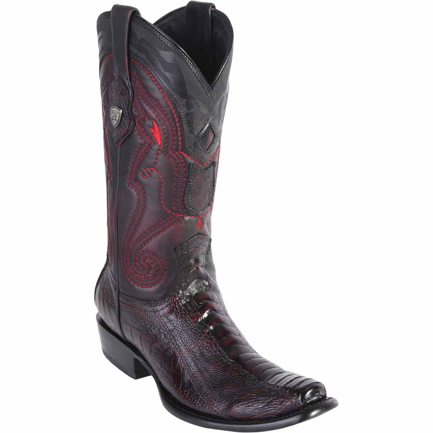 Men's Wild West Ostrich Leg Skin Dubai Toe Boots 27905 — MensUSA