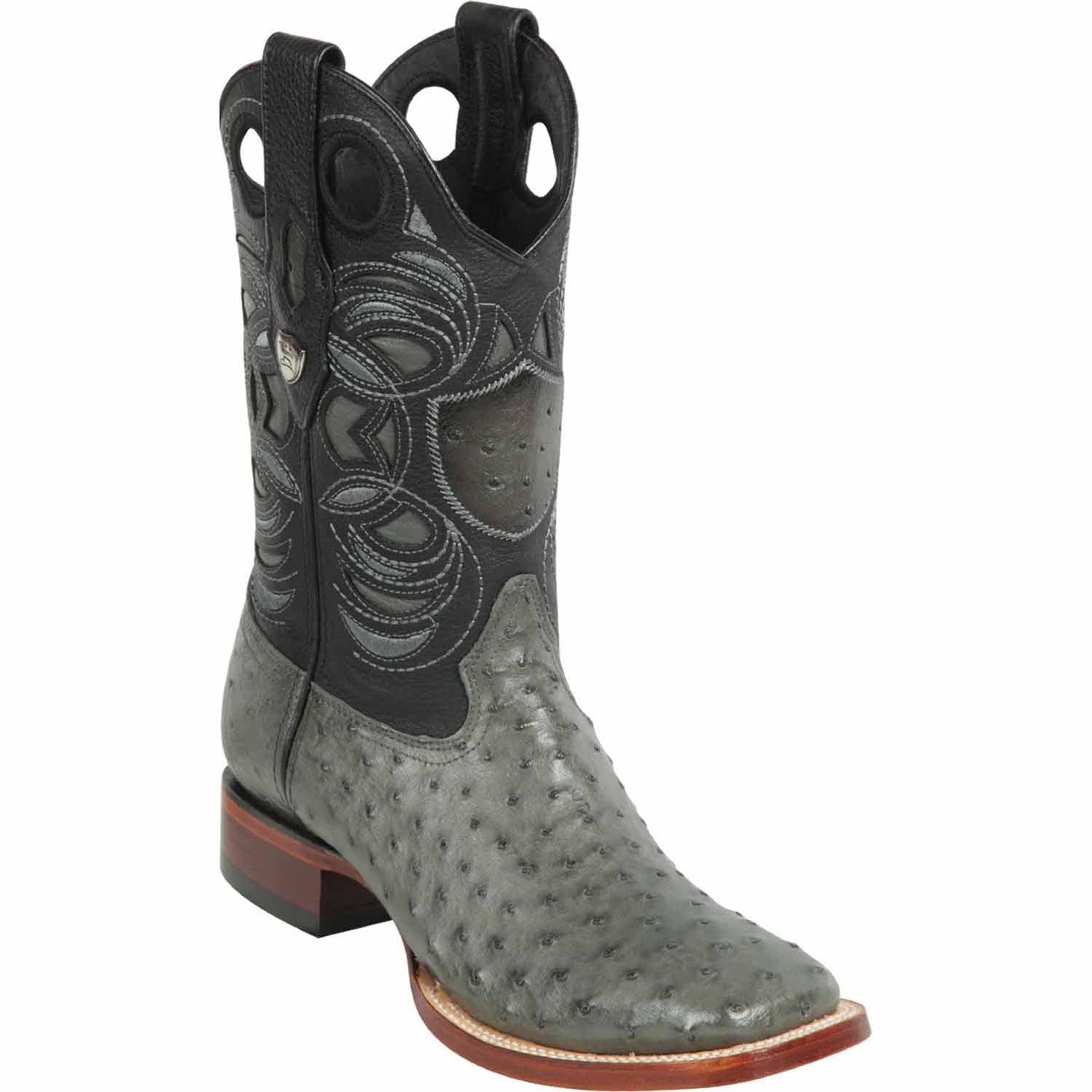 Men's Wild West Ostrich Skin Ranch Toe Boots 282403 — MensUSA