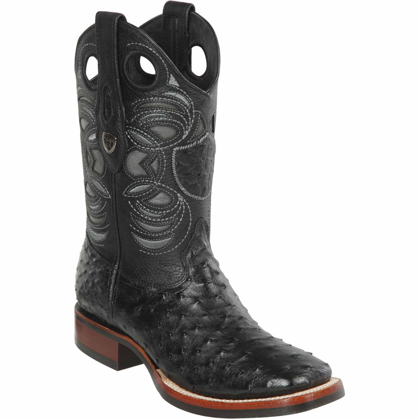 Men's Wild West Ostrich Skin Ranch Toe Boots 282503 — MensUSA