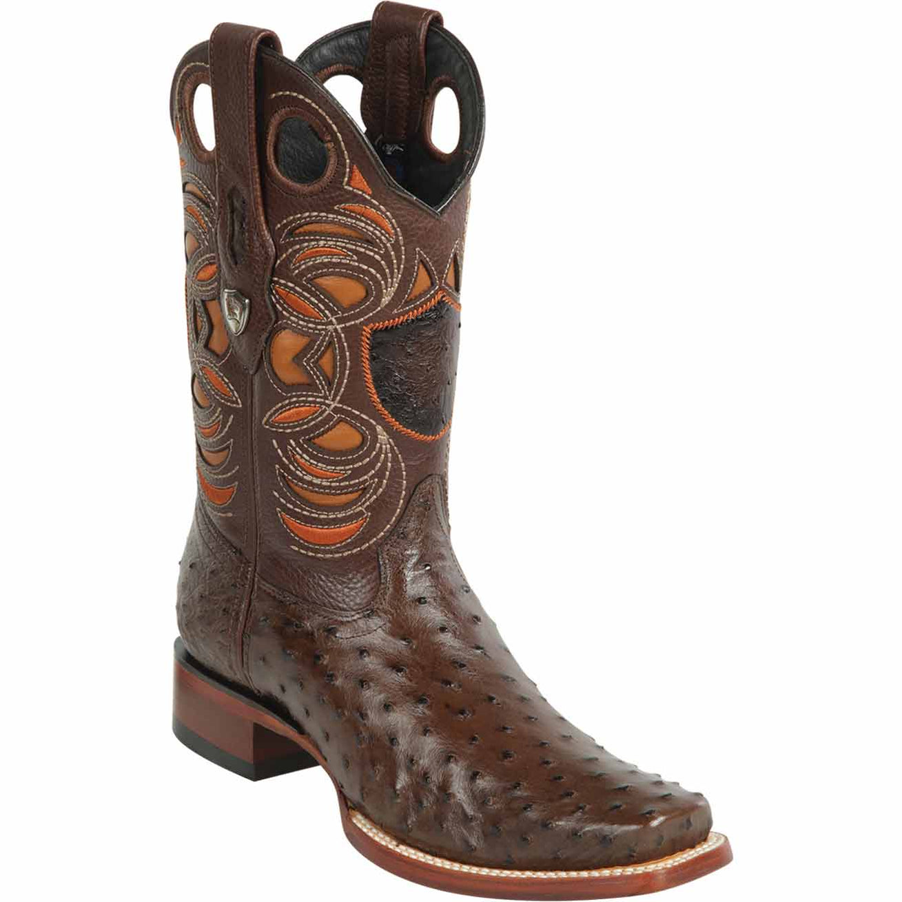 Men's Wild West Ostrich Skin Rodeo Toe Boots 281803 — MensUSA