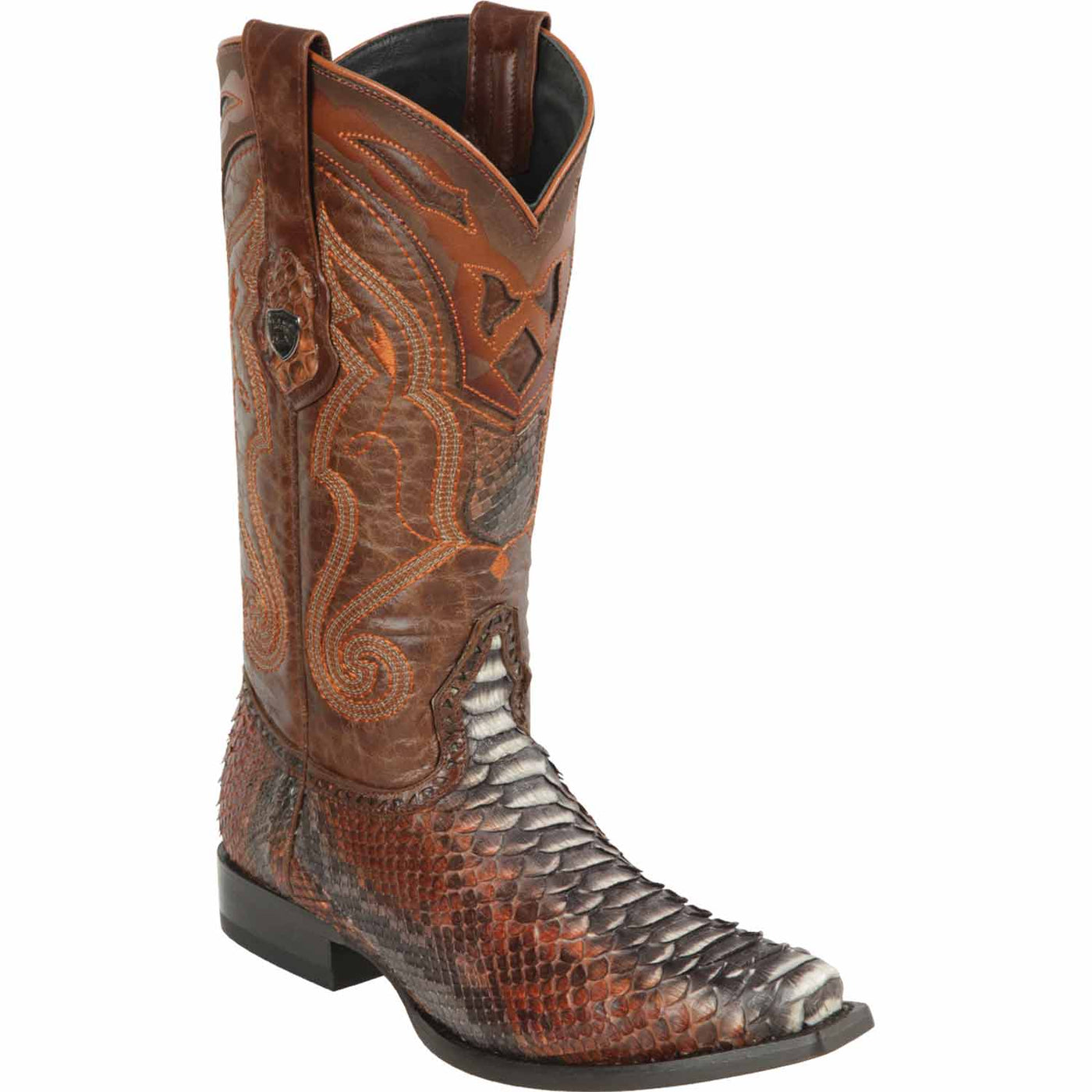 Men's Wild West Python Skin Snip Toe Boots 29457 — MensUSA
