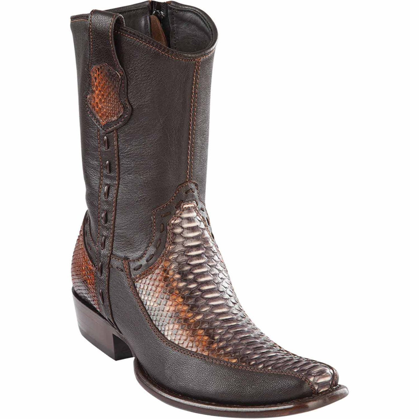 Men's Wild West Python with Deer Dubai Toe Short Boots 279BF57 — MensUSA