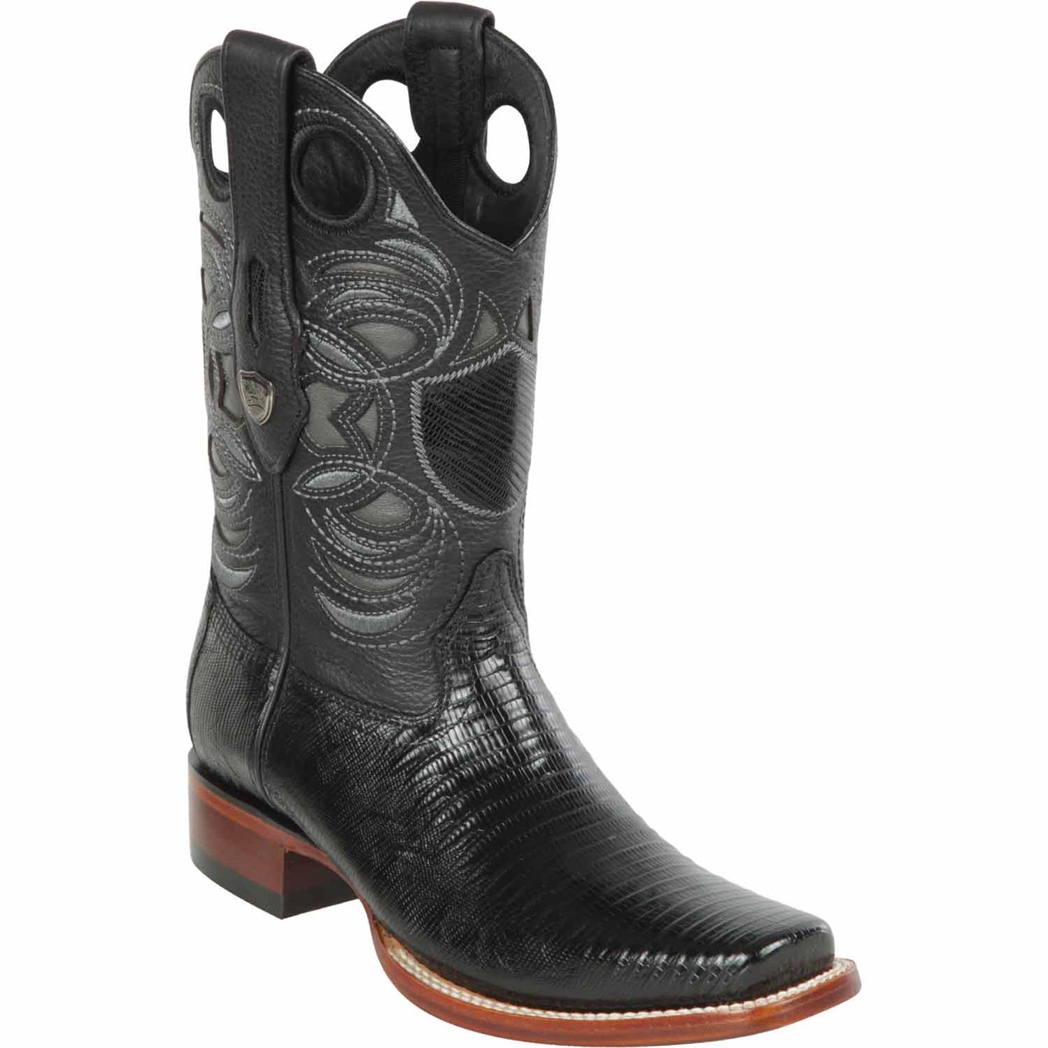 Men's Wild West Teju Lizard Skin Rodeo Toe Boots 281807 — MensUSA