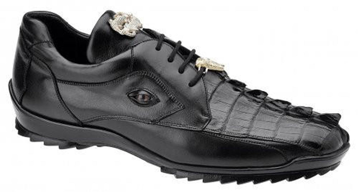 Belvedere Mens Black Eyes Hornback Gator Sneaker Vasco 336122 — MensUSA