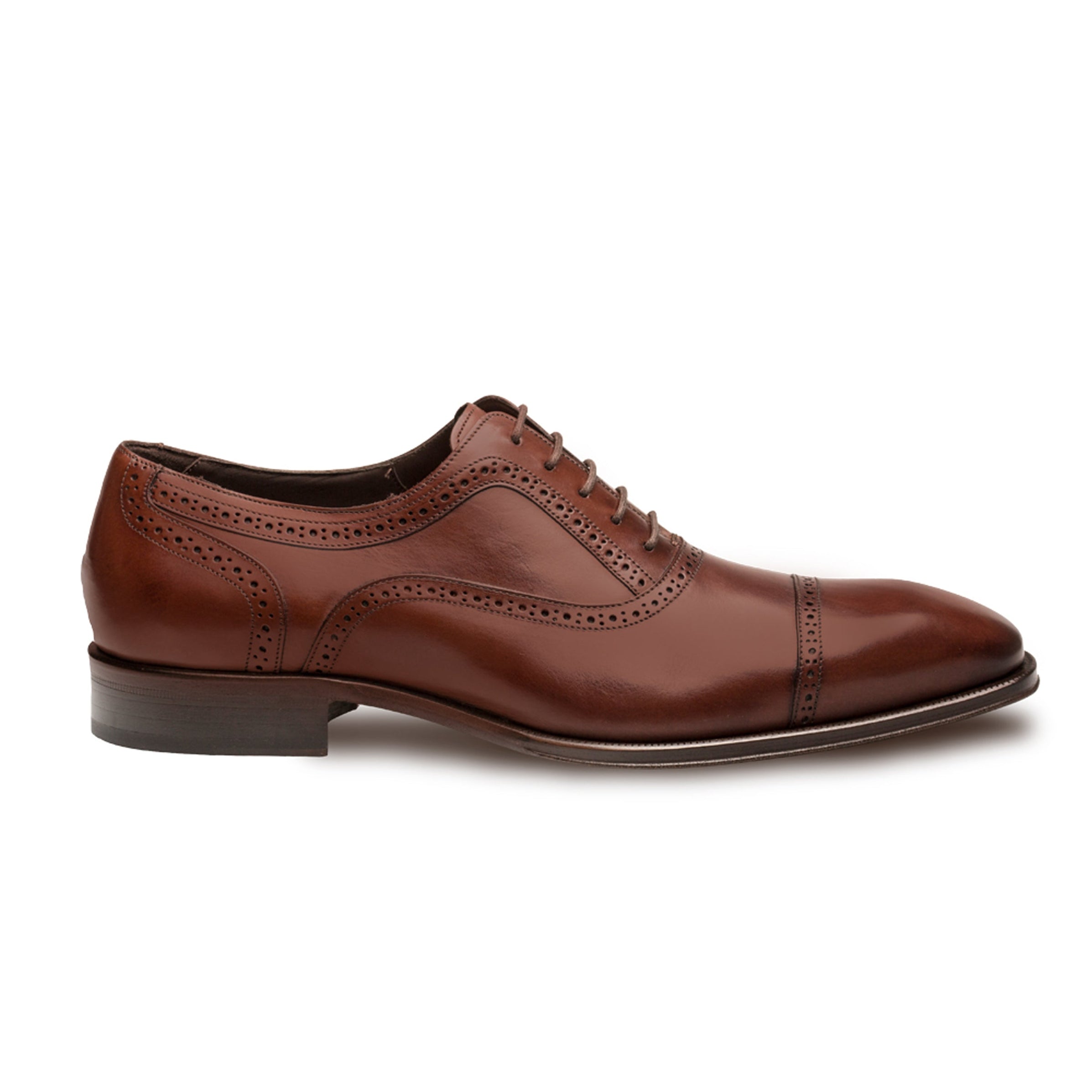Mens Mezlan Remy Classic Calfskin Cap Toe Dress Shoe in Cognac — MensUSA