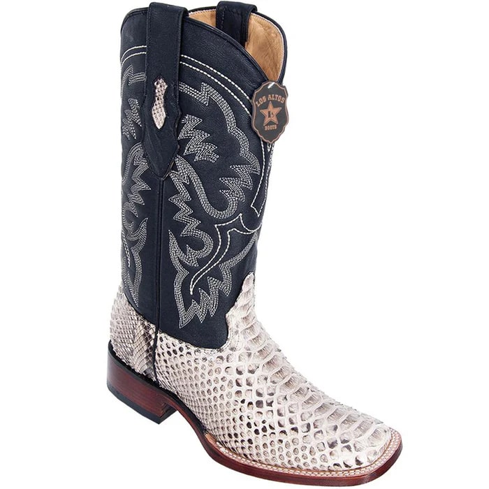 Los Altos Boots - Mens Dress Cowboy Boot - Low Priced Natural Python S — MensUSA
