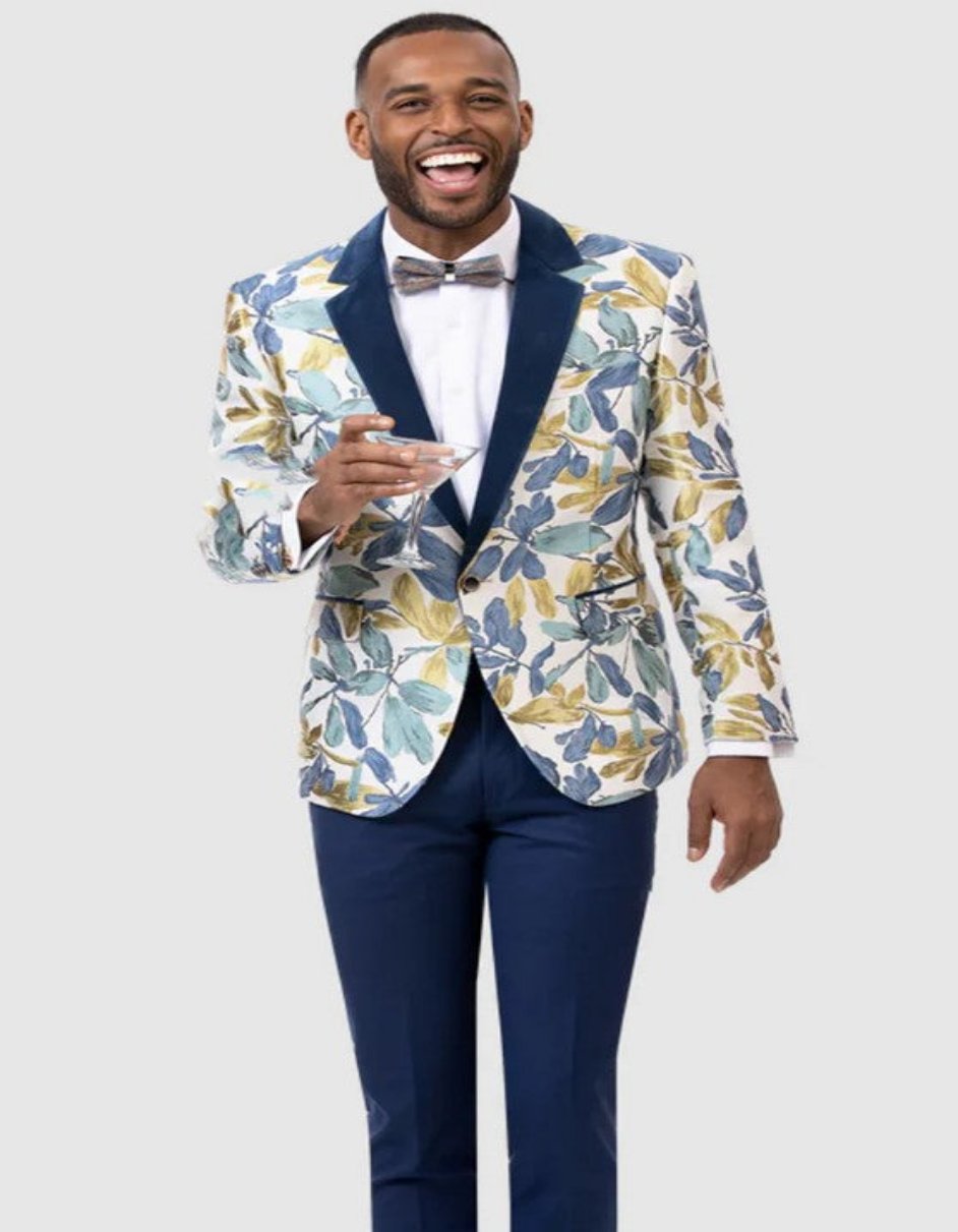 Blue Prom Suit - Blue Homecoming Outfits For Guys with Navy Velvet Lap ...