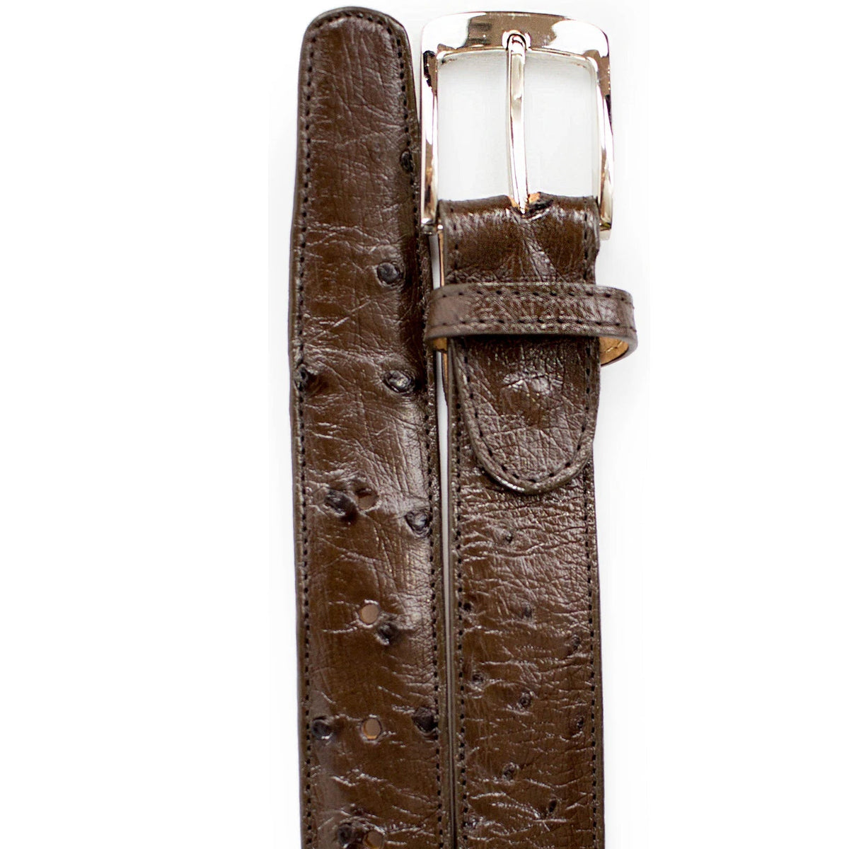 Men's Belvedere Genuine Ostrich Quill Dress Belt in Antique Peanut ...