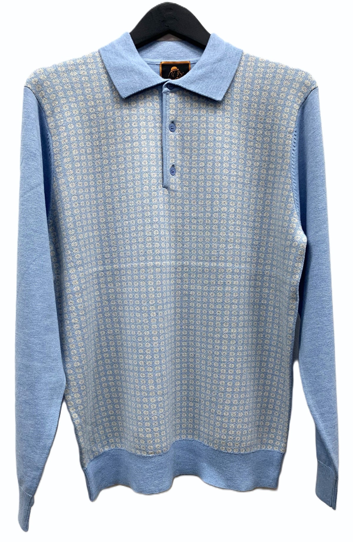 Cigar Couture 3 Button Pullover Polo Sweater - Sky — MensUSA