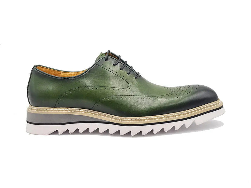 Patina Wing-tip Oxford with Medallion on Toe — MensUSA