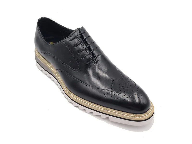 Patina Wing-tip Oxford with Medallion on Toe — MensUSA