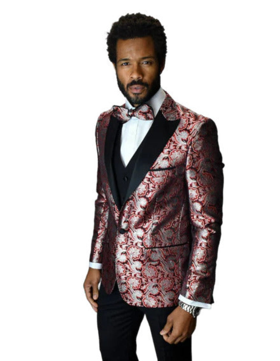 Statement 100% Wool 4 Piece Red Mens Tux — MensUSA