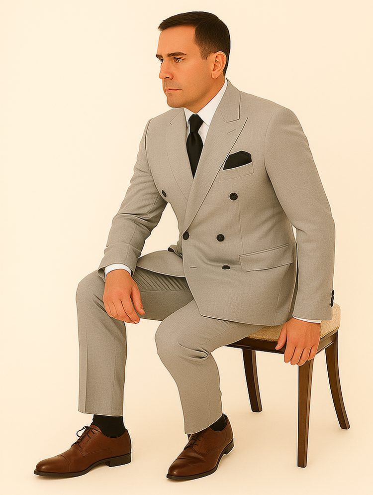 Rossi Man ARTHUR RM2305 Double-Breasted Suit – Elegant Formalwear for — MensUSA