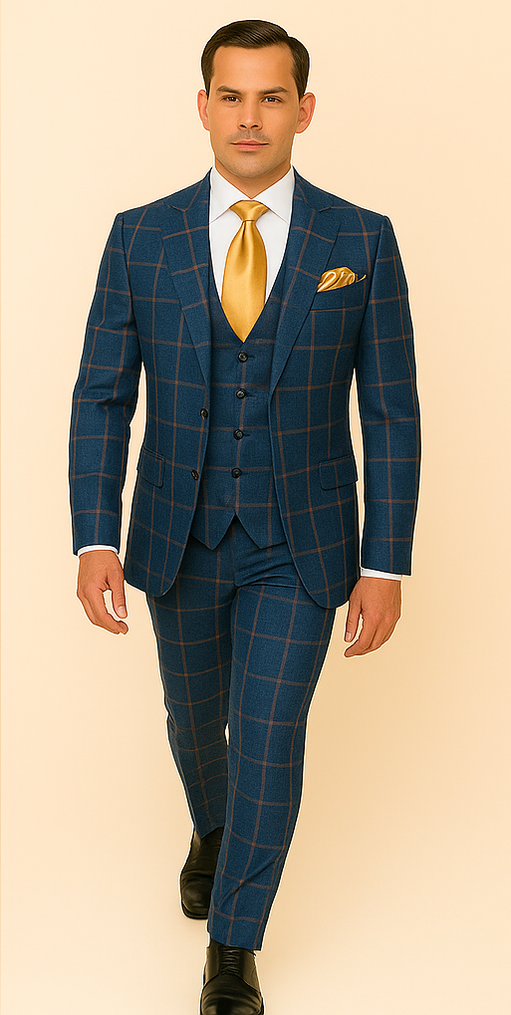 Rossi Man Max RM1840 – Slim Fit 3-Piece Formal Suit for Men — MensUSA