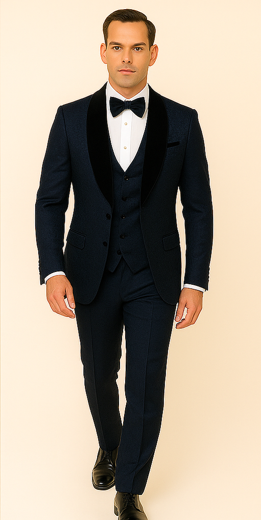 Rossi Man RM1445 – Classic Smoking Style 3-Piece Formal Tuxedo for Men ...