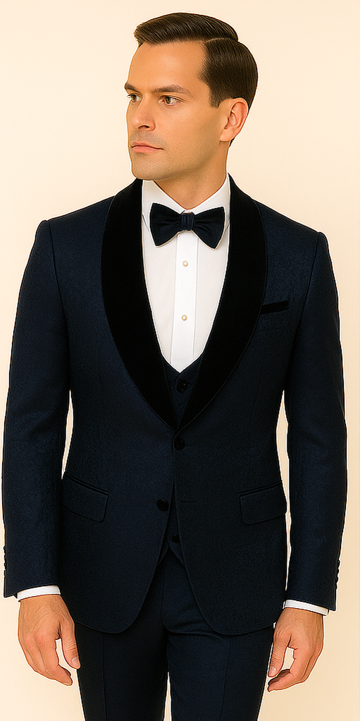 Rossi Man RM1445 – Classic Smoking Style 3-Piece Formal Tuxedo for Men ...