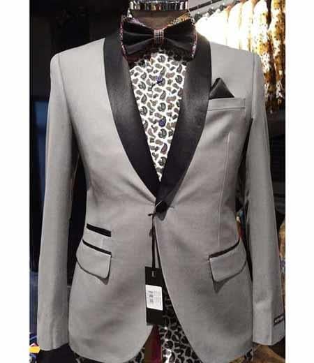 Cheap Priced Blazer Jacket For Men Online Silver Slim Fit Two Toned Bl ...