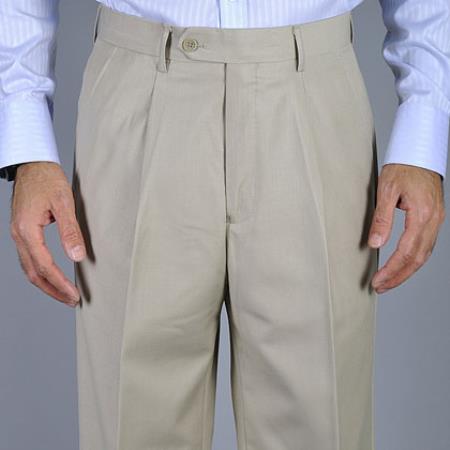 Men'S Bone Single Pleat Pants Unhemmed Unfinished Bottom — MensUSA