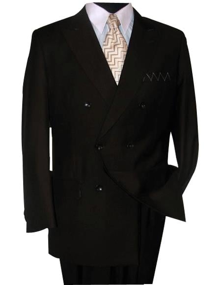Soild Brown Double Breasted Suits Suit Hand Made — MensUSA