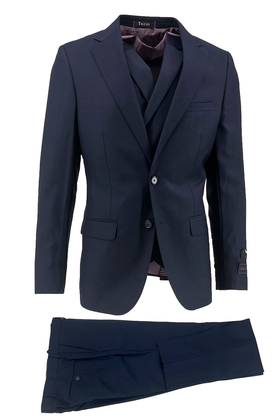 Tiglio Italian Suit - Real Wool Fabric Super 150's Porto Slim Fit Suit ...
