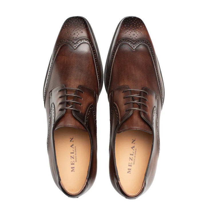 Tasso Wing Tip Derby Chestnut By Mezlan Made In Spain Brand — MensUSA