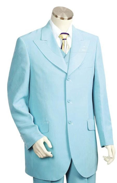 Men'S Long Zoot Suit In Turquoise ~ Light Blue Stage Party – MensUSA