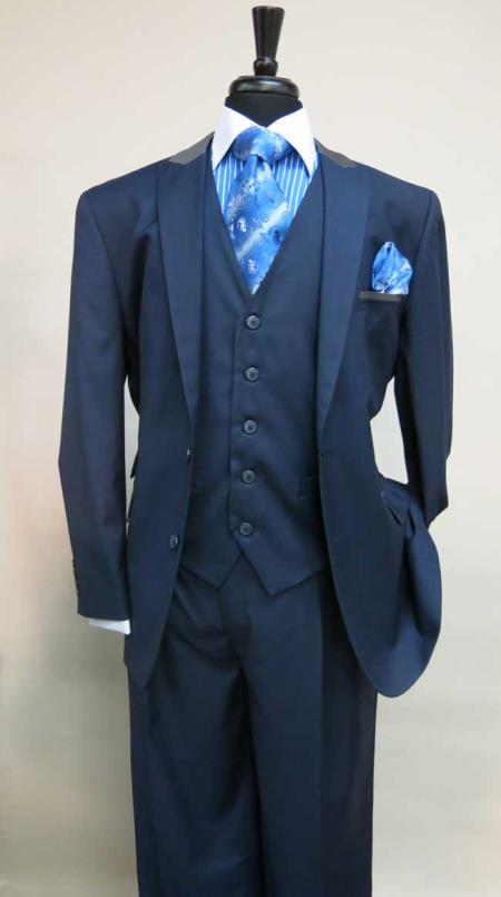 Mens Three Piece Suit - Vested Suit Mens Two Button Suit With Matching ...