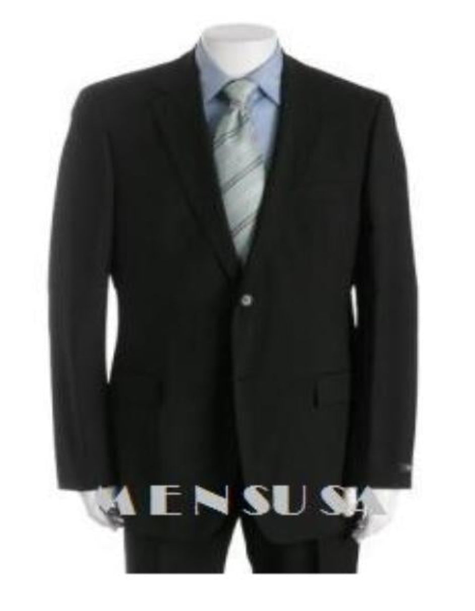 Simple & Classy Solid Black Super 150'S Wool 2 Button Style Back Side ...