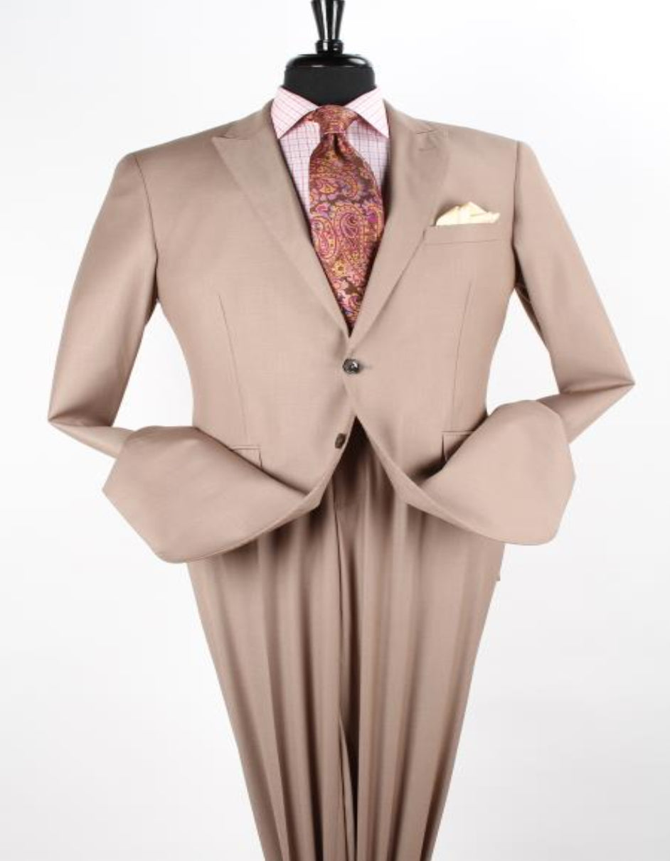 Men's 2 Piece Executive Discount three piece suit - Peak Lapel Taupe ...