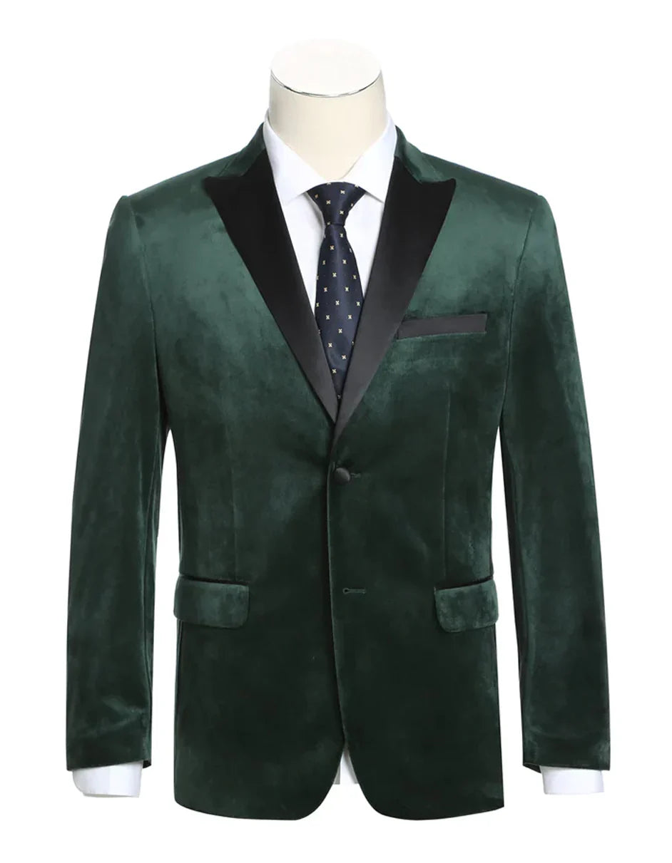 Mens Classic Velvet Smoking Jacket Tuxedo Dinner Jacket in Dark Hunter ...