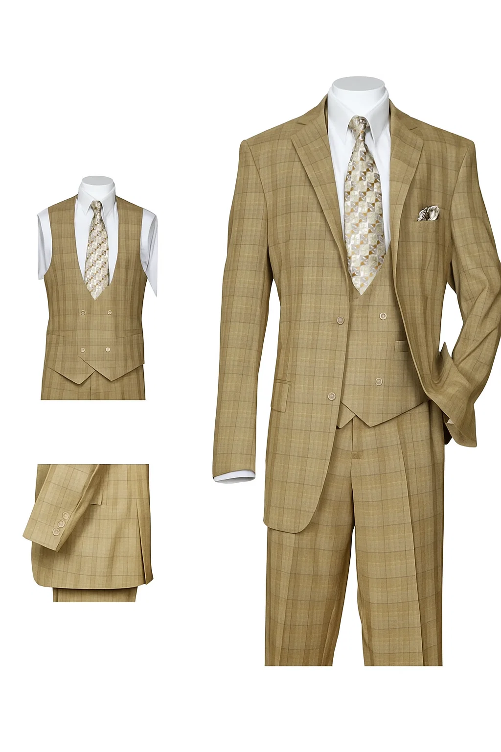 1920s Vintage Suits Pattern Checkered Suit — MensUSA