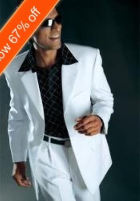 Men's White Suit All Year Around 3 Button Suits For Men - All White Su ...