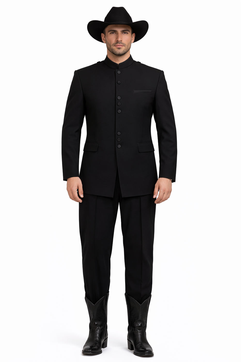 Apollo King Men's 2 Piece Nehru Style Suit - Mandarin Collars — MensUSA