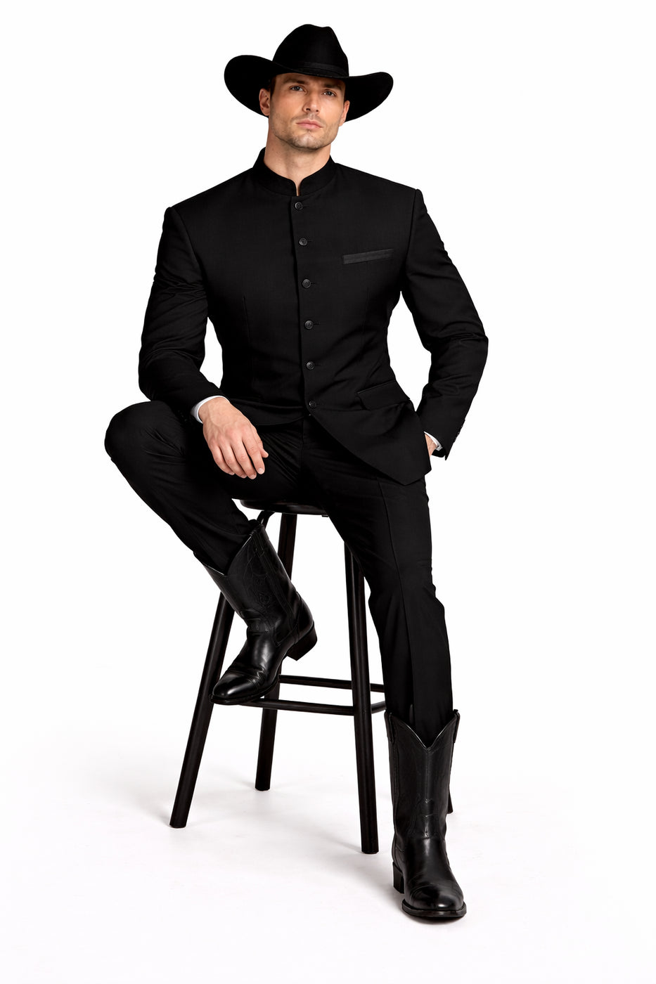 Apollo King Men's 2 Piece Nehru Styles Suit - Mandarin Collars — MensUSA