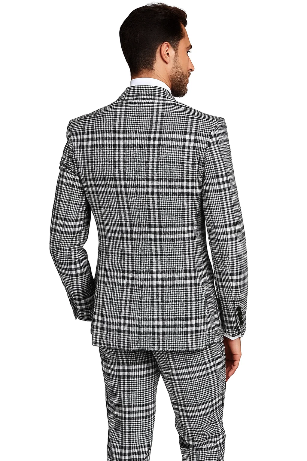 Black Baggy Pleated Wide Leg Wool 3 Piece Suit - Rossiman Classic Fit ...