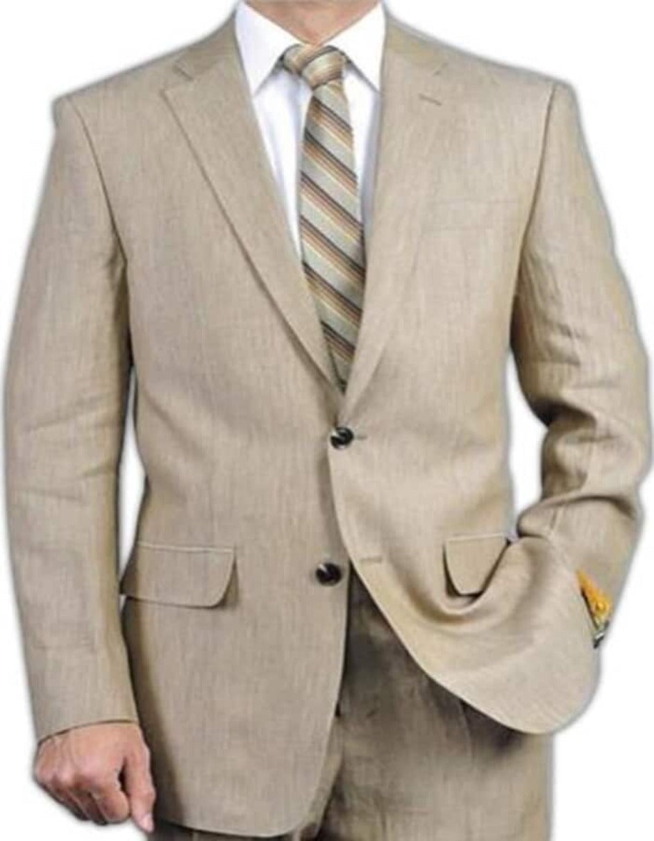 Linen Suit - Mens Summer Suits in Beige Big and Tall Color - Beach Wed ...