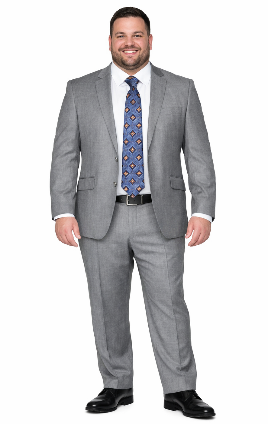 Bertolini 2Pc & 3PC Lt. Gray Two-button Wool & Silk Blend Suit — MensUSA