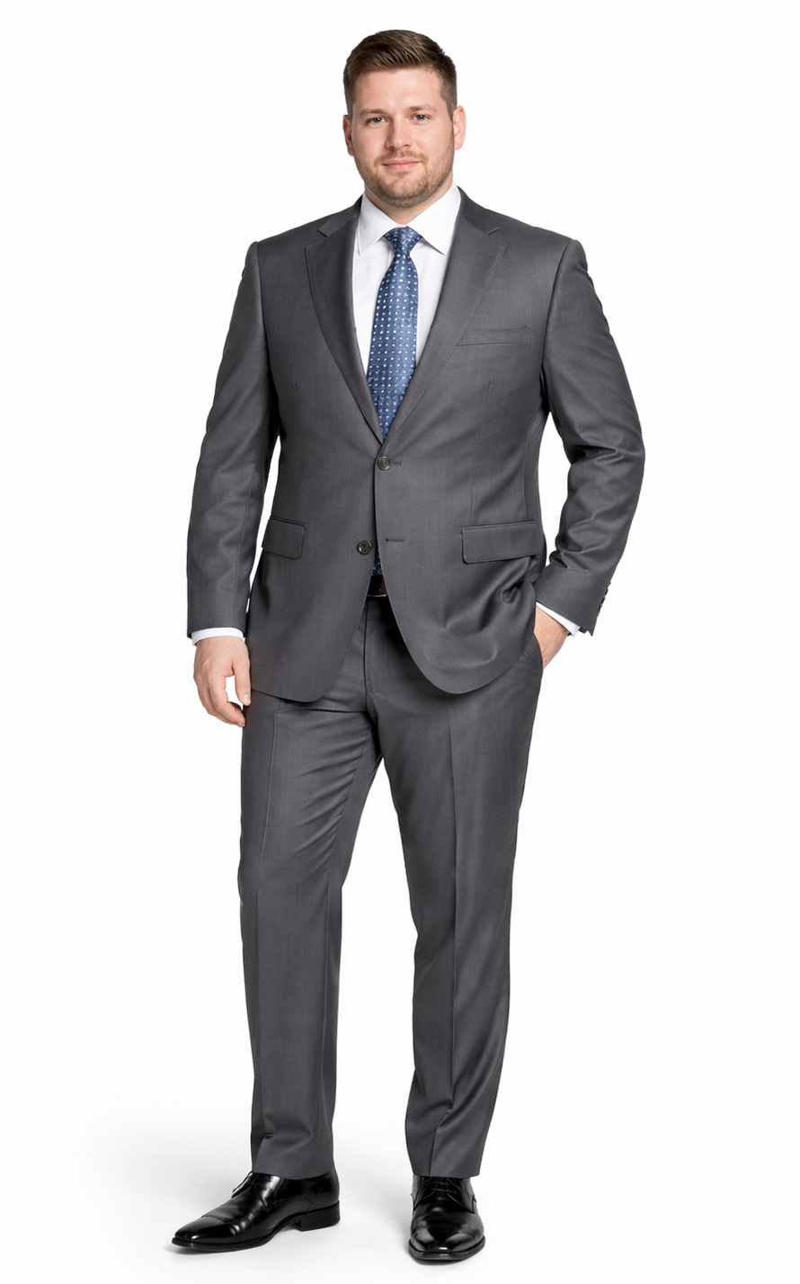 Bertolini 2PC Gray Two-button Suit Wool & Silk — MensUSA