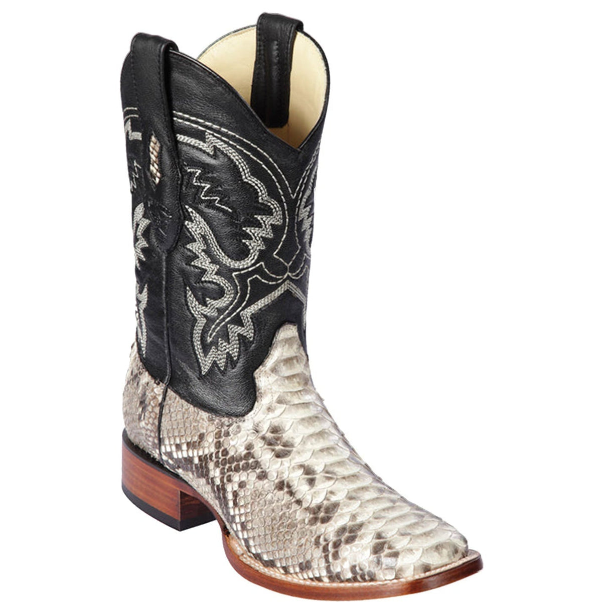 Natural Python Square Toe Boots — MensUSA