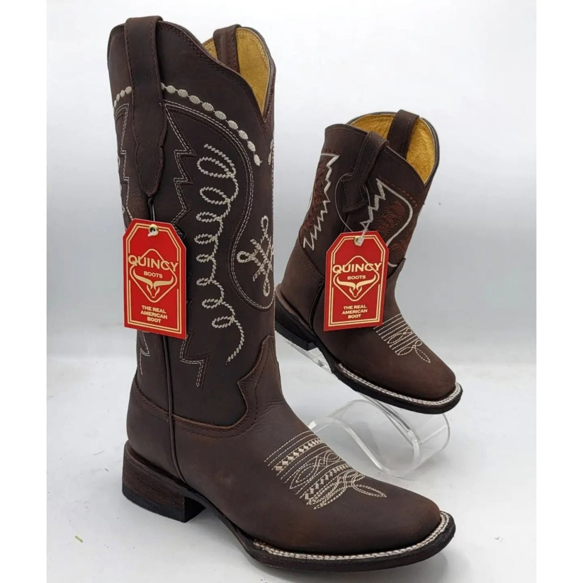 Botas Altas de Cuero Original para Mujer en Horma Rodeo Chocolate Q322 ...