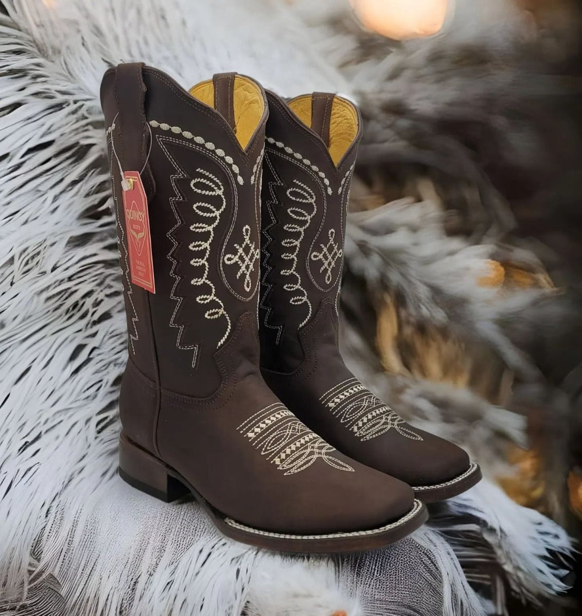 Botas Altas de Cuero Original para Mujer en Horma Rodeo Chocolate Q322 ...